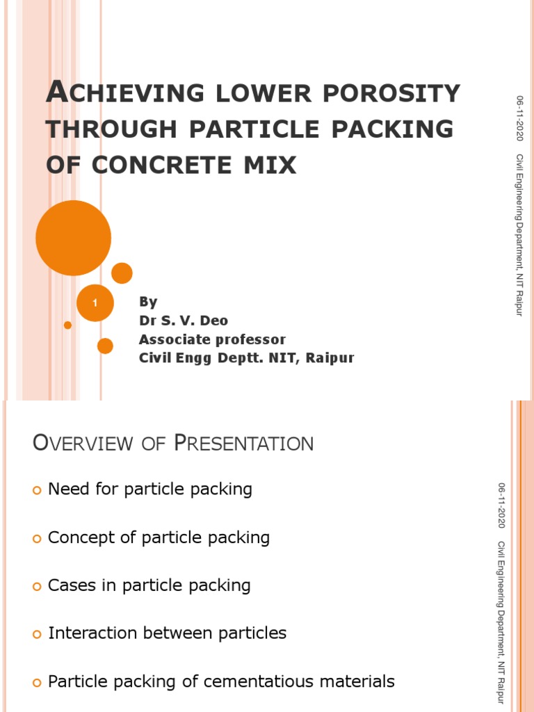 Particle Packing in Concrete 30-04-20 | PDF | Concrete | Porosity