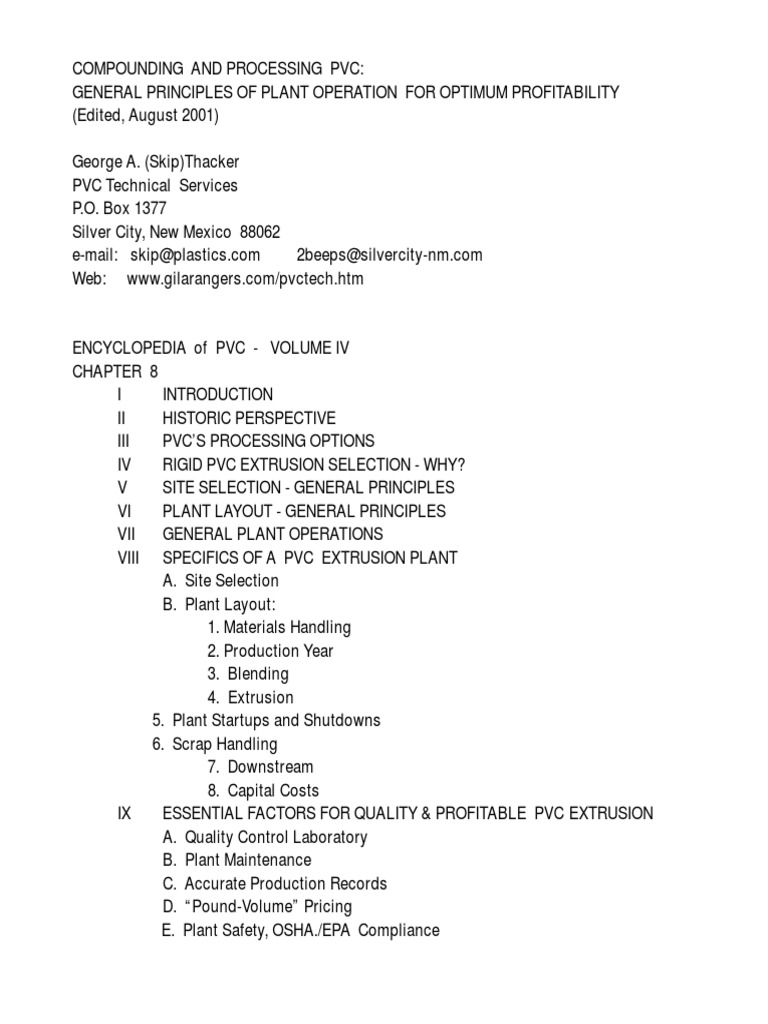 Compounding and Processing PVC Gila | PDF