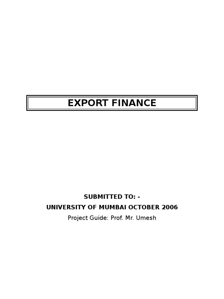 An Analysis of Export Finance in India: Covering Key Concepts, Types of ...