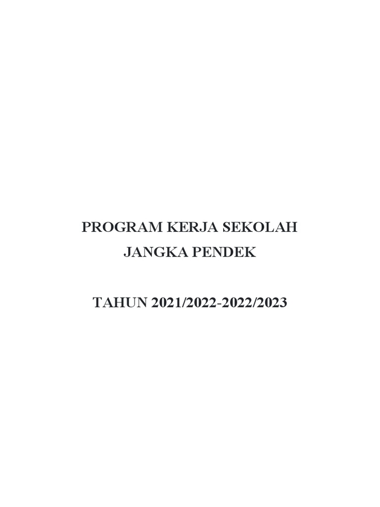 Program Kerja Sekolah Jangka Pendek Pdf