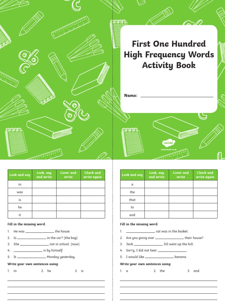 First Hundred High Frequency Words Activity Book Ver 1 | PDF