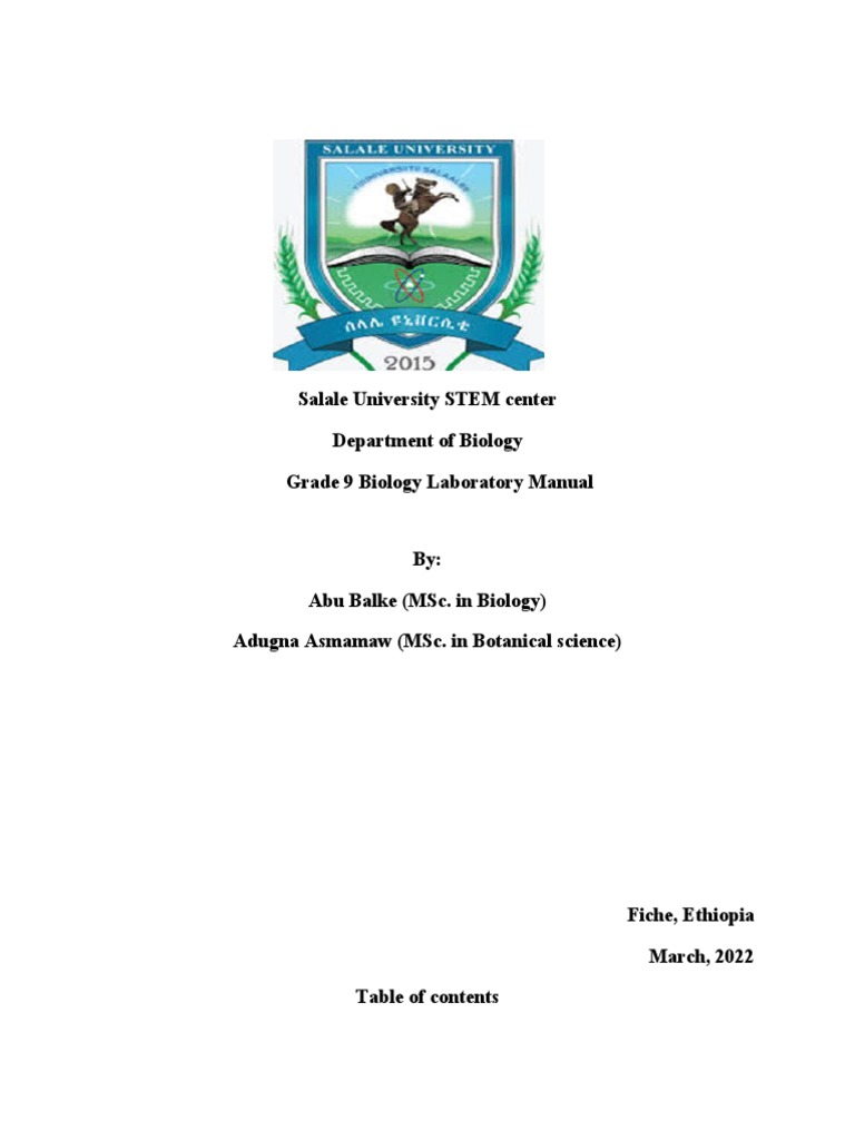Grade 9 Biol Laboratory Manual | PDF