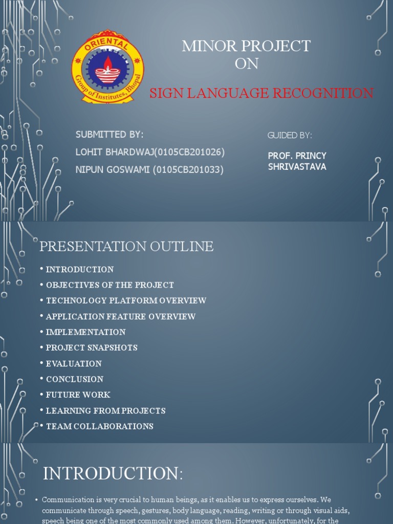 Sign Language Recognition Project Overview | PDF | Sign Language ...