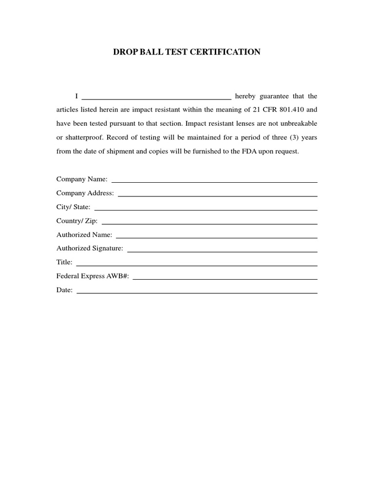 Drop Ball Test | PDF
