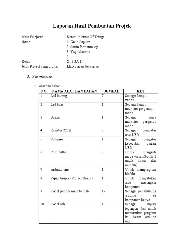 Laporan Pembuatan Project Arduino | PDF