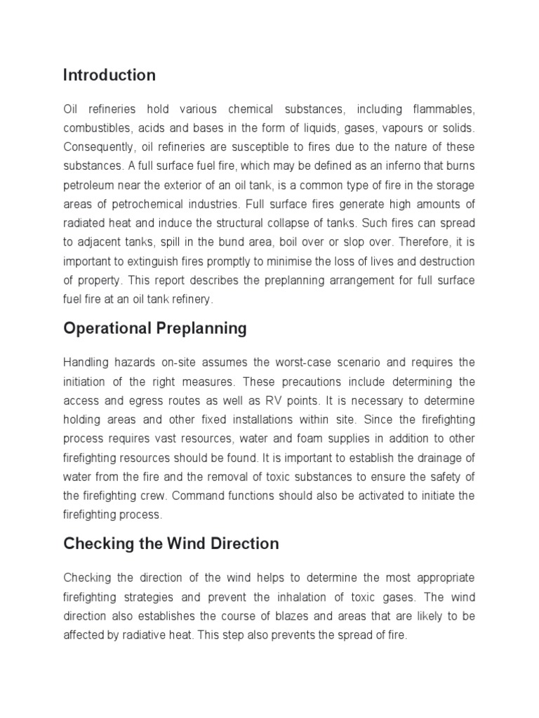 oIL REFINERY FIRE NOTES | PDF | Fires | Firefighting