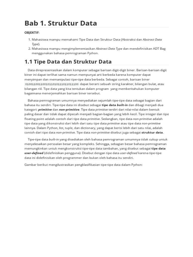 Revisi Bab 1 Struktur Data | PDF
