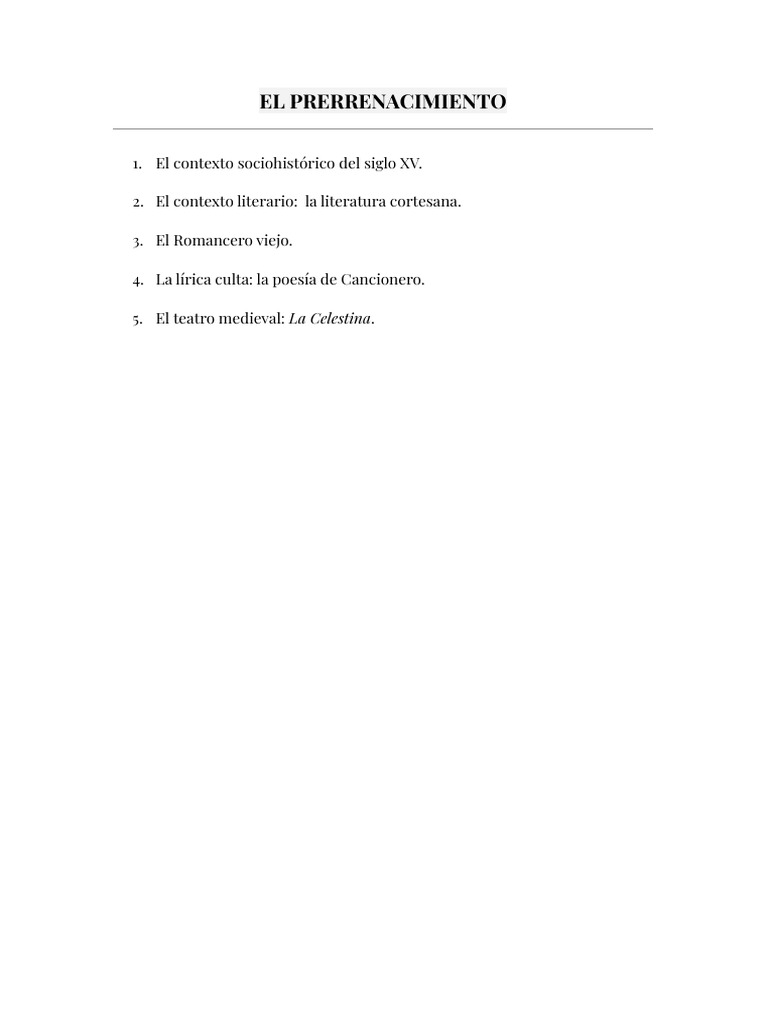 Contexto y Literatura del Prerrenacimiento | PDF | Poesía