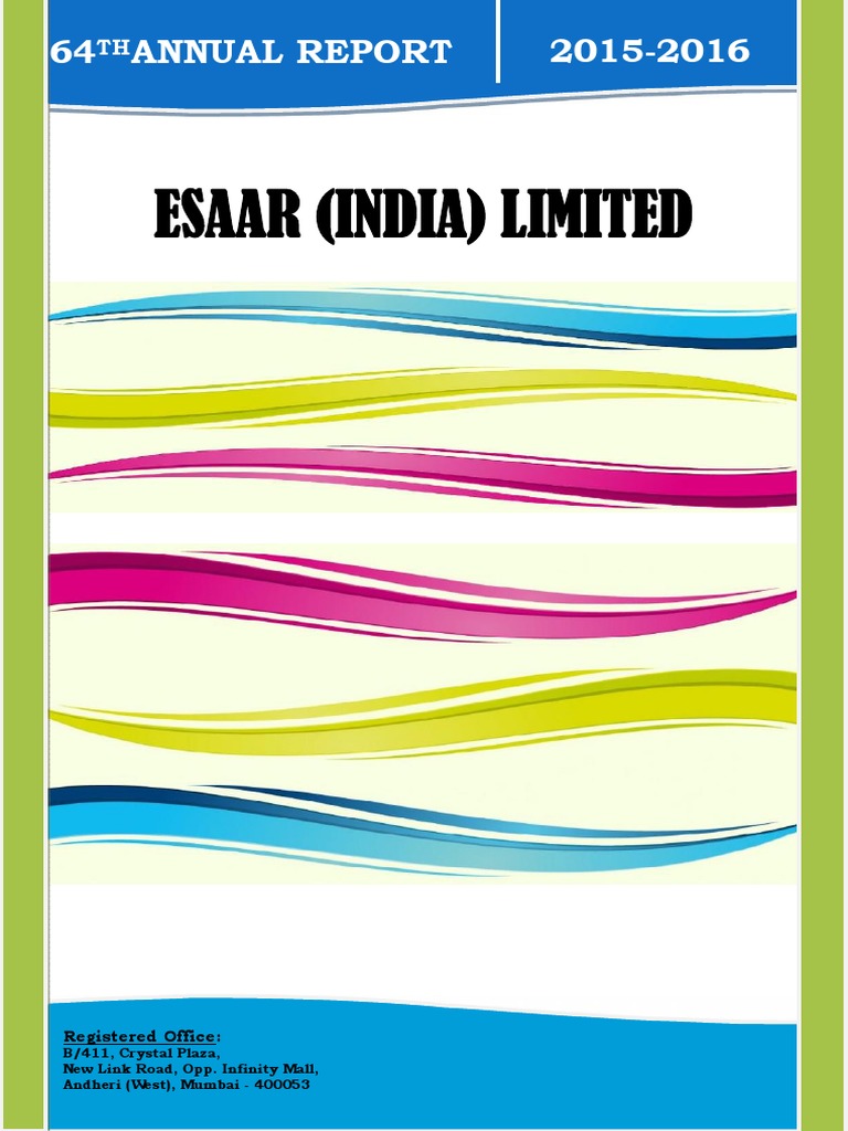 Esaar India Ltd 64th Annual Report | PDF | Password | Electronic Voting