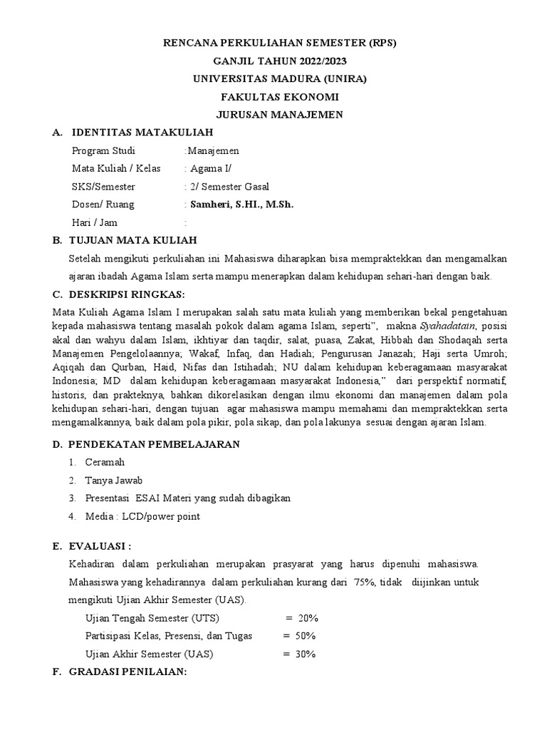 RPS Pai 1 2022-2023 | PDF