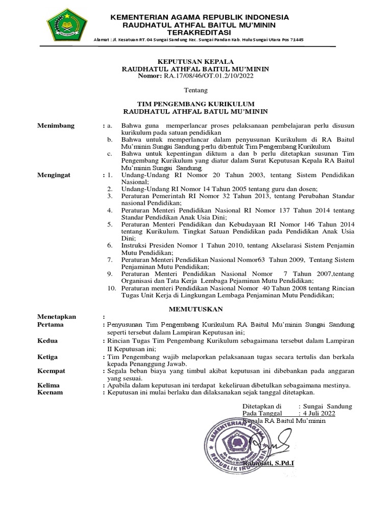 SK Tim Pengembang | PDF