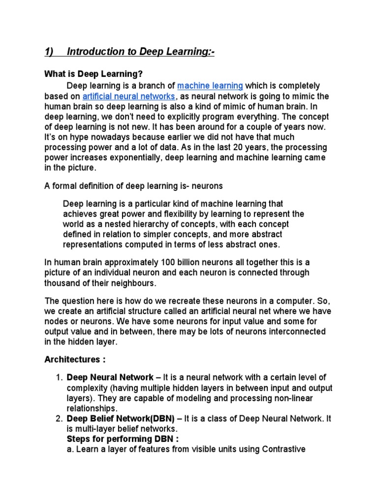Deep Learning | PDF
