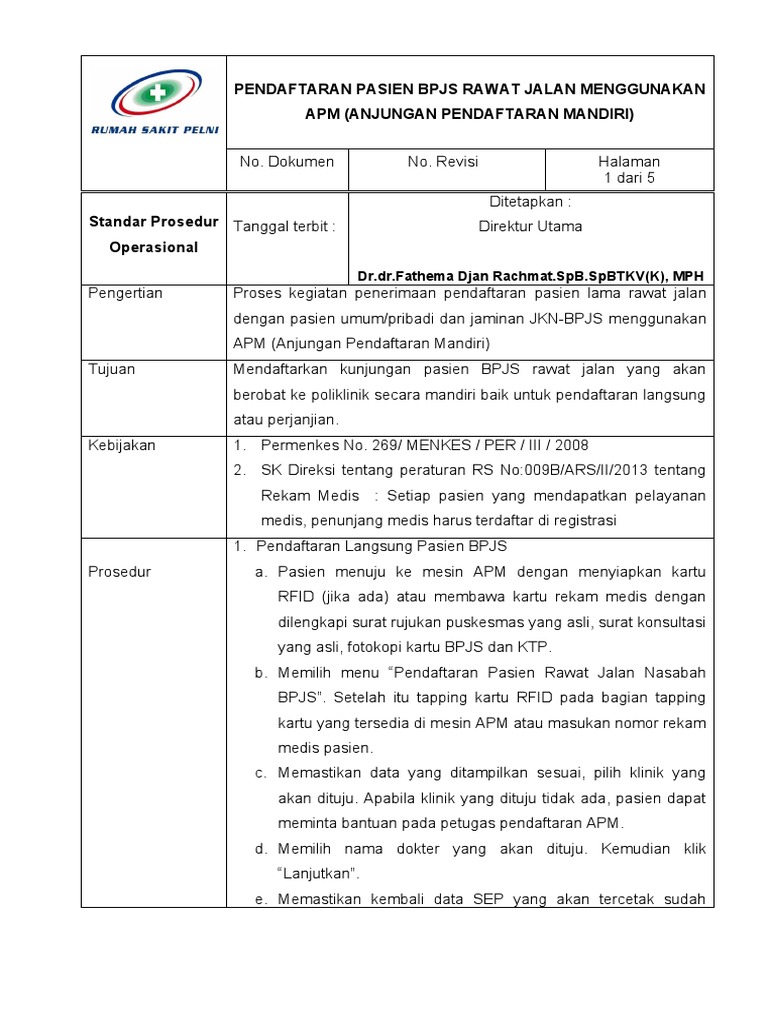 Pendaftaran Rawat Jalan Pasien BPJS Menggunakan Mesin APM | PDF