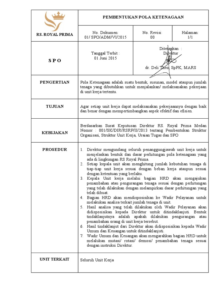 KPS 1. EP 1 - SPO Pembentukan Pola Ketenagaan (01-02) | PDF
