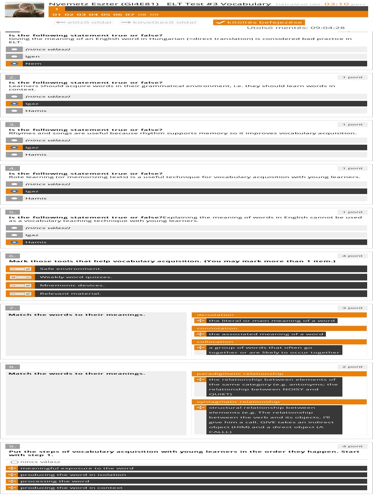 ELT Test #3 77,78% | Download Free PDF | Vocabulary | Learning