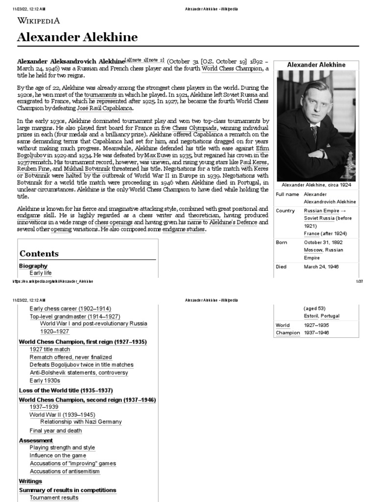 Alexander Alekhine | PDF