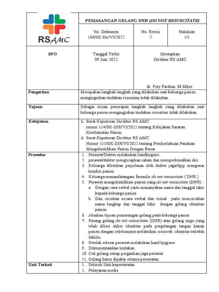 Pemasangan Gelang DNR | PDF