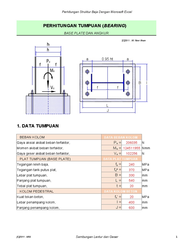 Analisis Sambungan Base Plate Baja | PDF