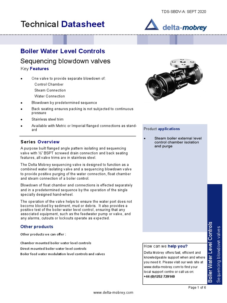 Delta Mobrey TDS-SBDV-A: SEPT 2020 - Technical Datasheet for Boiler ...