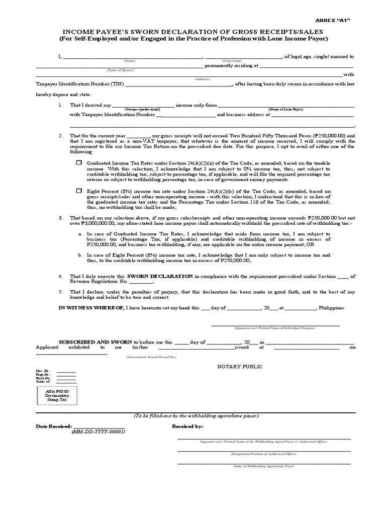 Joborder Annex A1 | PDF