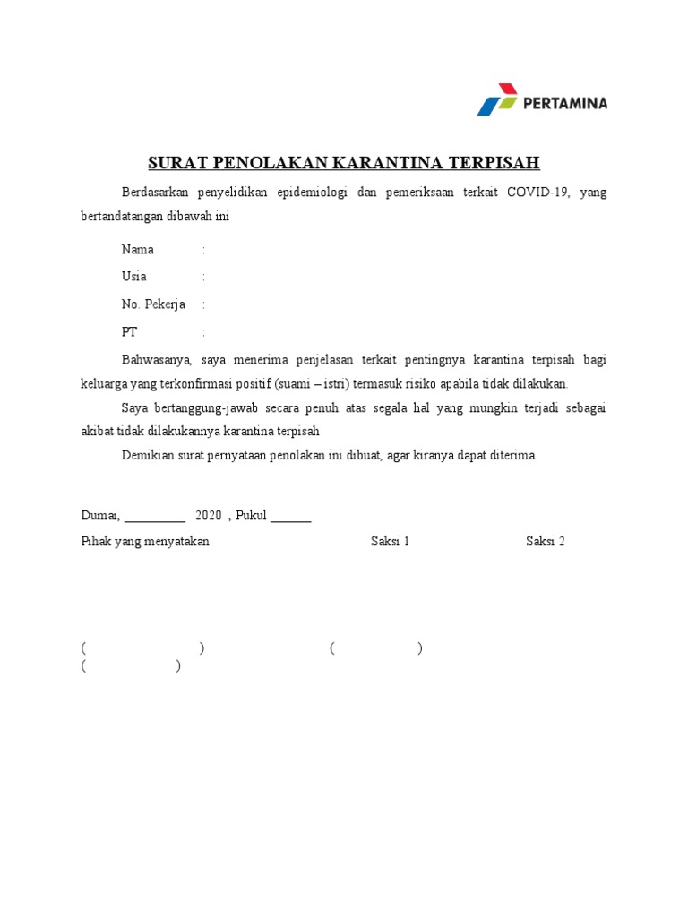 Surat Penolakan Tindakan Medis | PDF