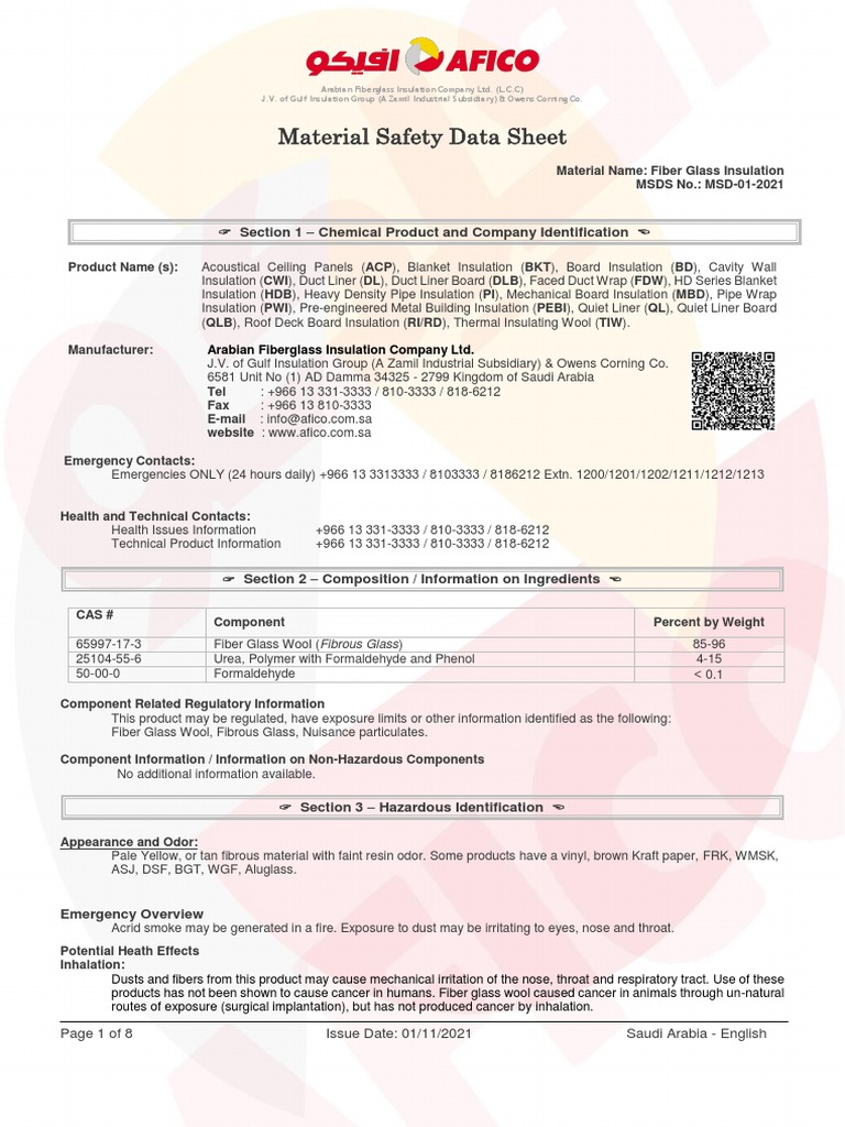 Afico MSDS 2021 | PDF