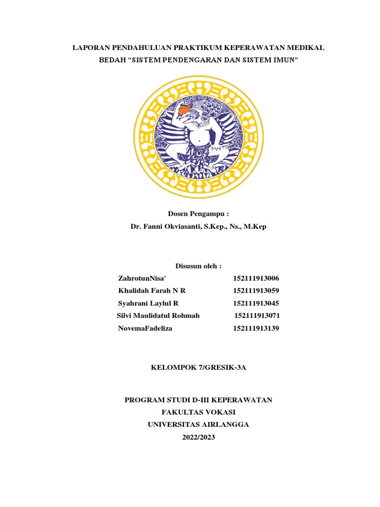 Laporan Pendahuluan Praktikum Keperawatan Medikal Bedah "Sistem Pendengaran Dan Sistem Imun" | PDF