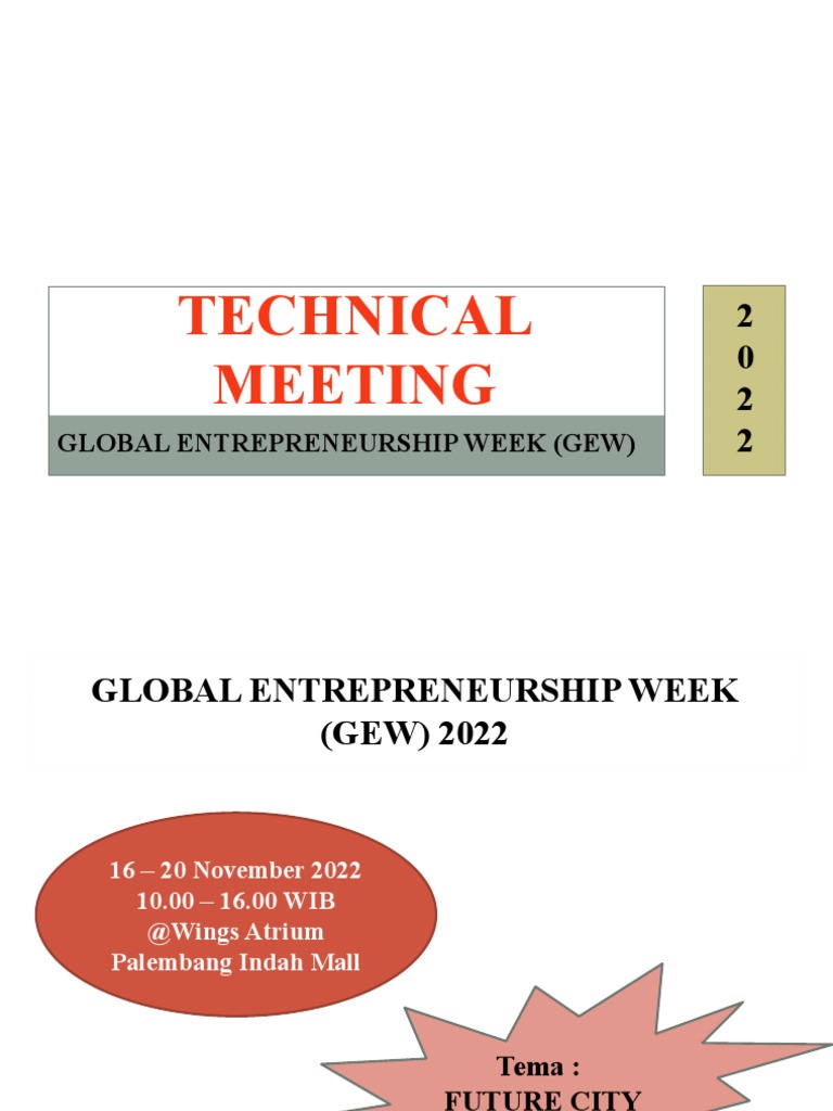 [JUDUL]: Agenda Kegiatan Global Entrepreneurship Week (GEW) 2022 di Palembang Indah Mall | PDF