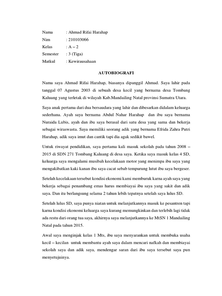 Autobiografi Ahmad | PDF