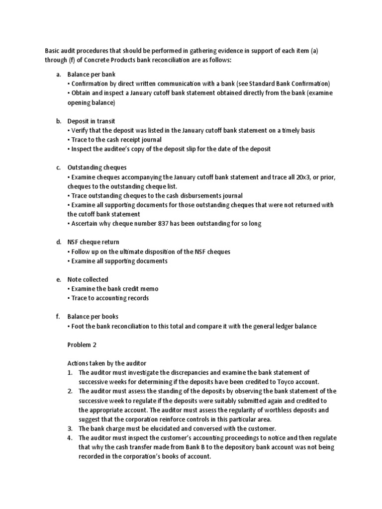 PROB.-1-AUDIT-4 | PDF | Banks | Cheque