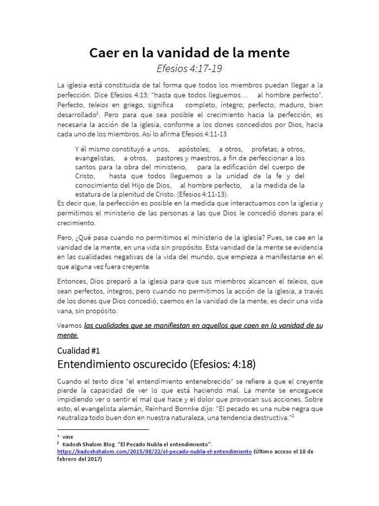 Caer en La Vanidad de La Mente | PDF | Iglesia cristiana | Cristo (título)