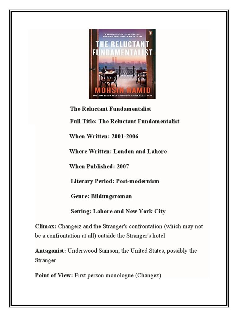 Themes and Characters in "The Reluctant Fundamentalist" | PDF