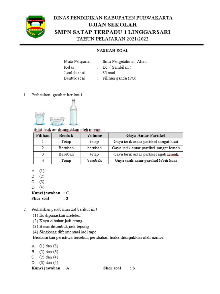 Soal Us Ipa 2 | PDF