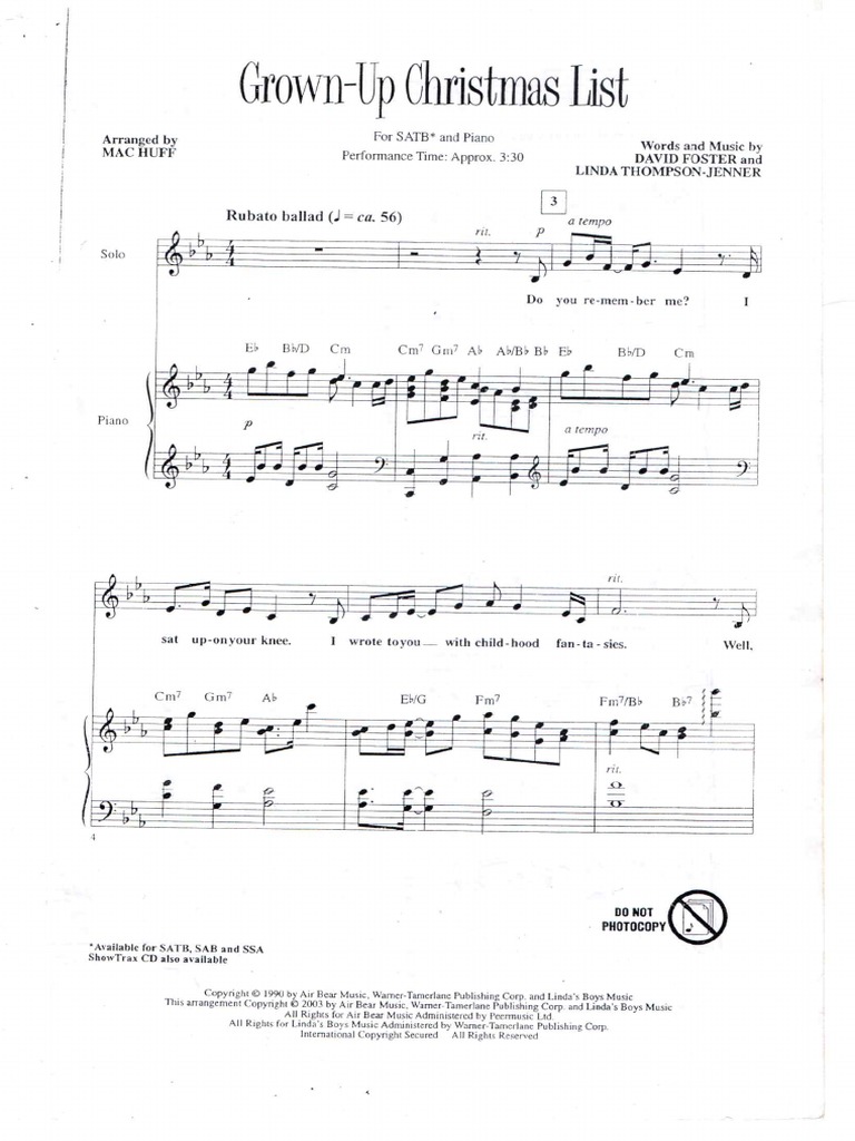 Grown-Up Christmas List | PDF