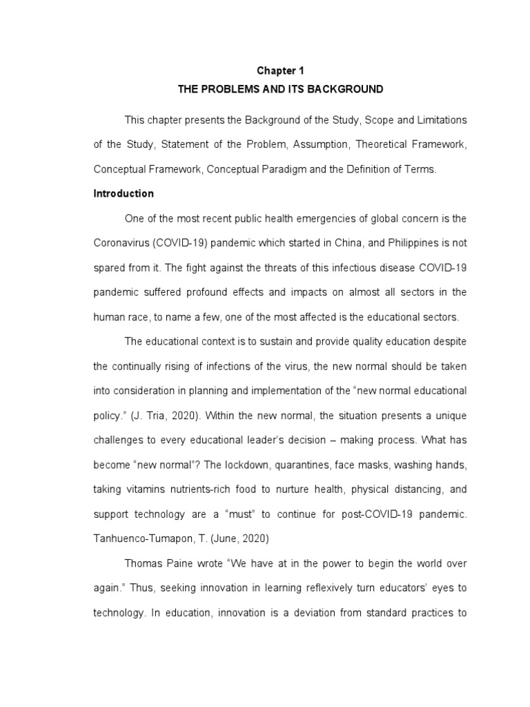 Research Sample - Chapter-1-3 | PDF | Educational Technology | Teaching ...