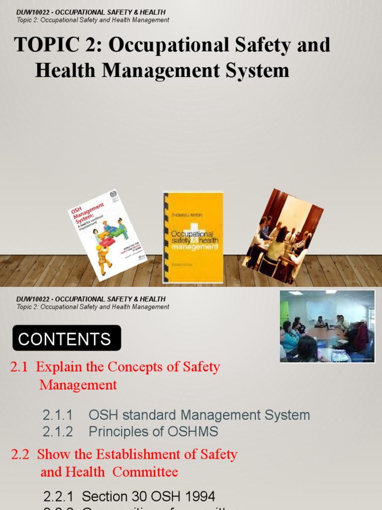 Topic 2 - Osh Management | PDF | Occupational Safety And Health ...