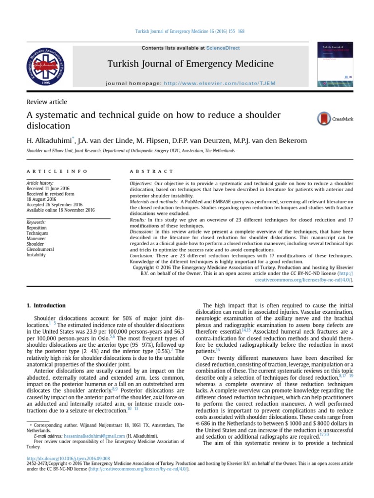 A Systematic and Technical Guide On How To Reduce A Shoulder ...