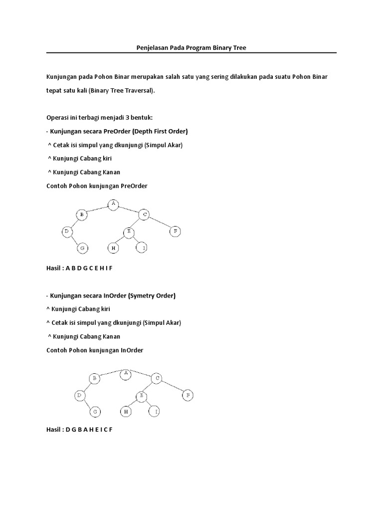 Penjelasan Pada Program Binary Tree | PDF
