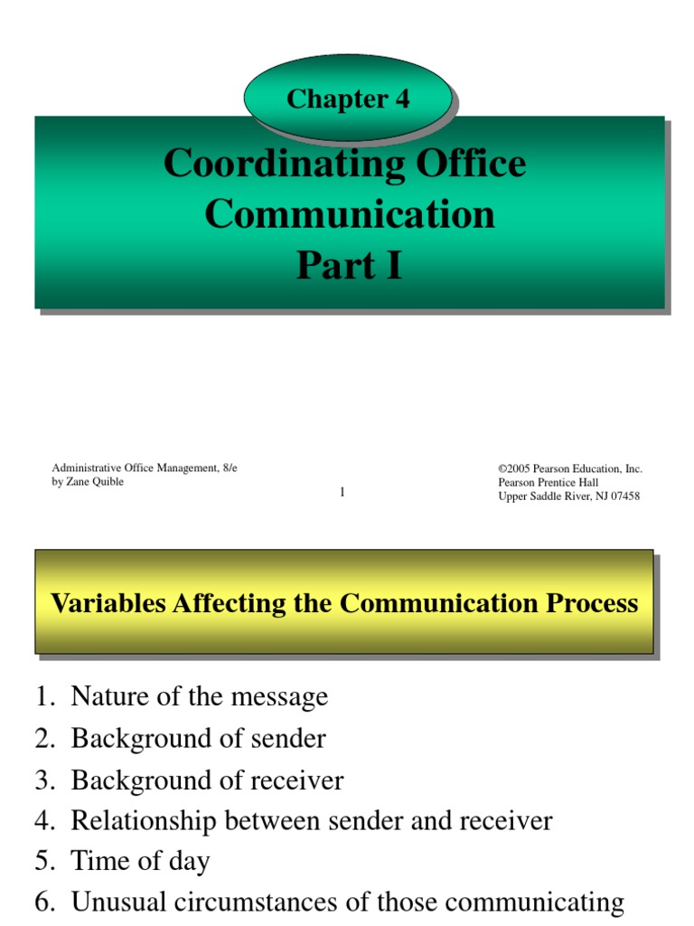 Topic 4 Part I Coordination Office Communication | PDF | Communication | Cognition