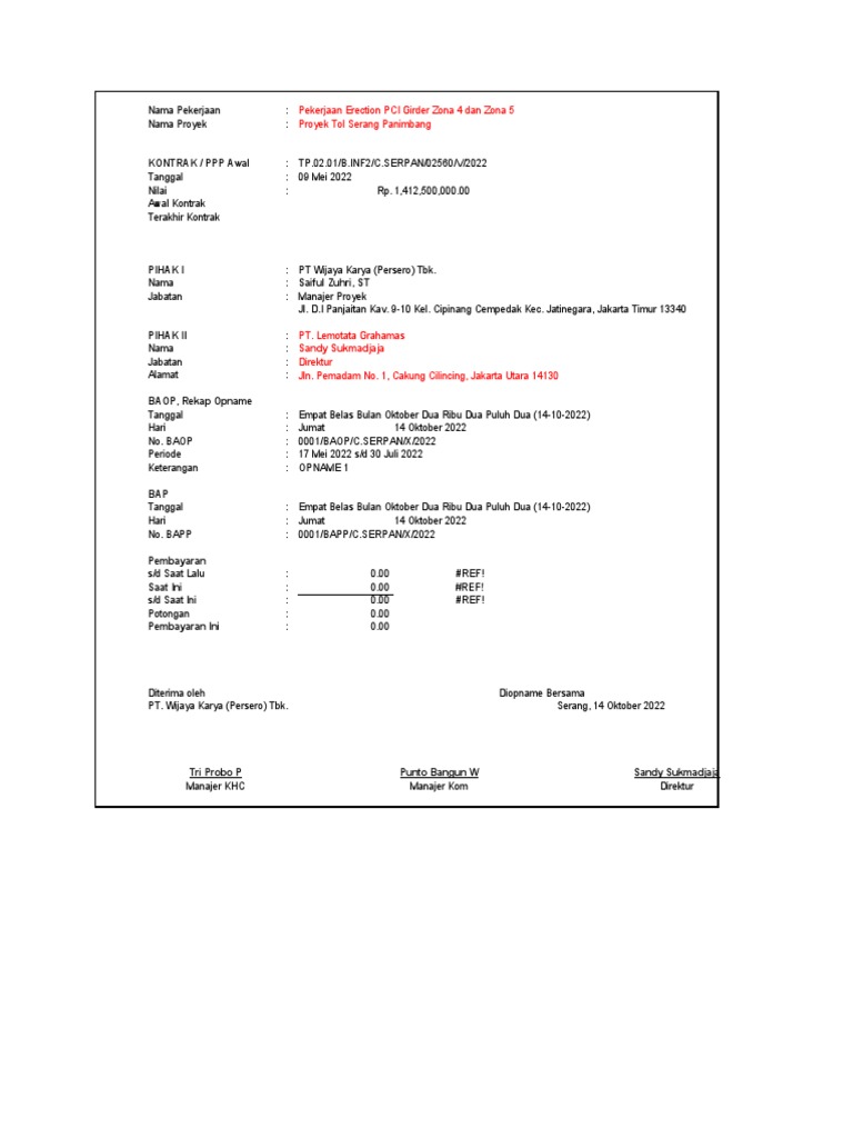 Format Tagihan Alat | PDF