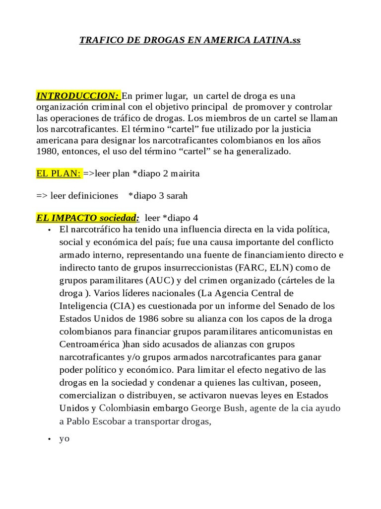 El Impacto Del Narcotráfico En América Latina Y Los Desafíos Para