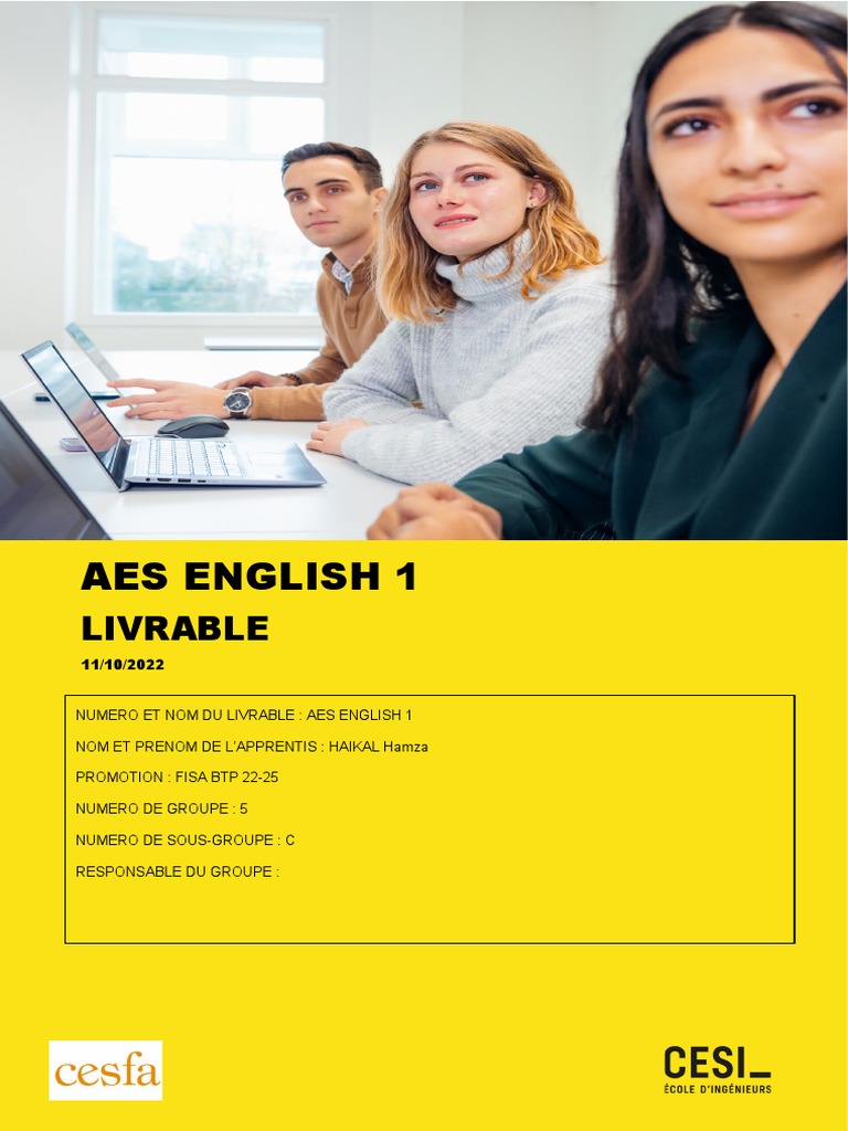 Aes 1 Anglais | PDF