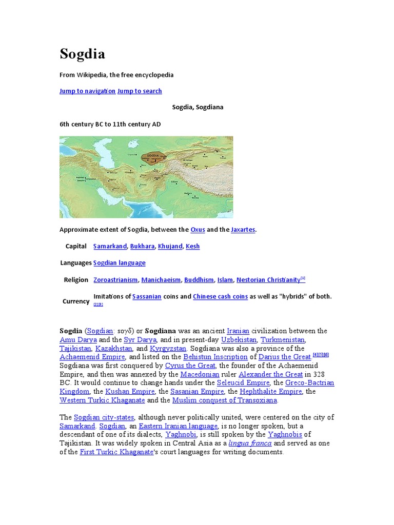 Sogdia | PDF | Silk Road