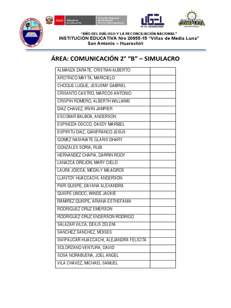 Simulacro 2do y 3ro | PDF