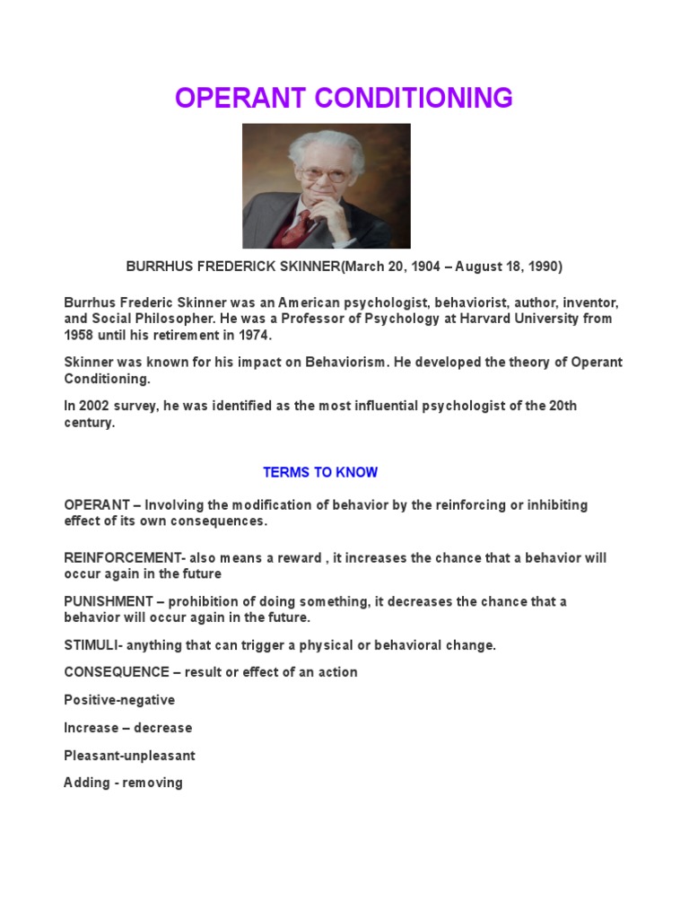 Operant Conditioning | PDF