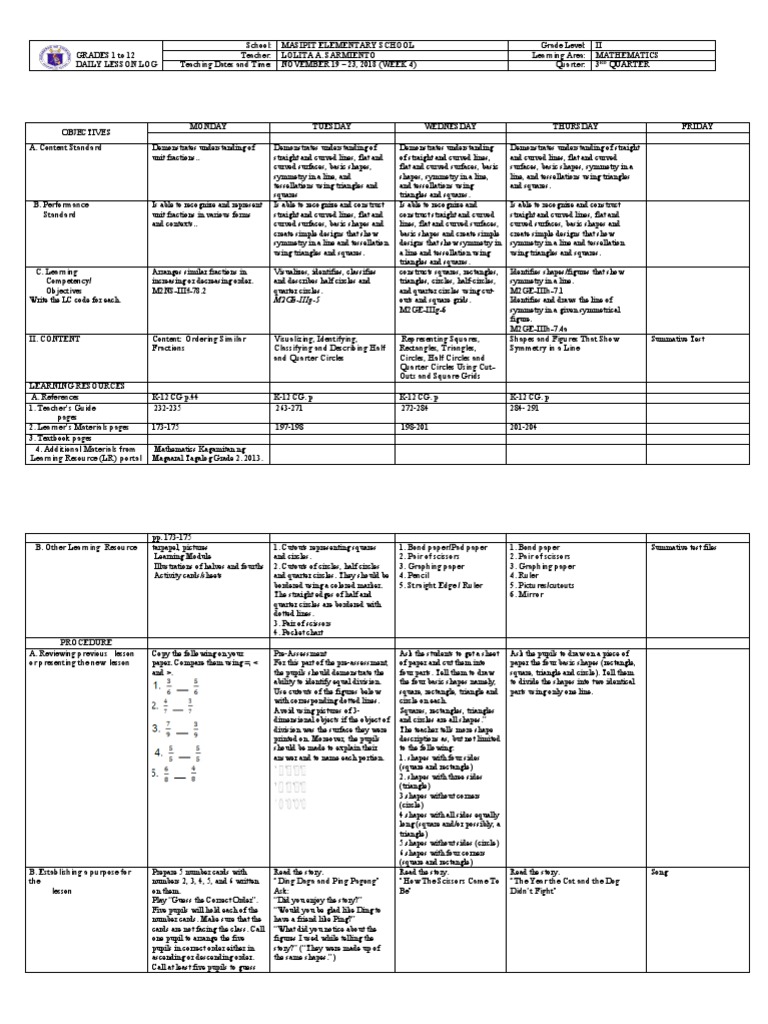 Math - Q3 - Week 4 | PDF | Shape | Rectangle