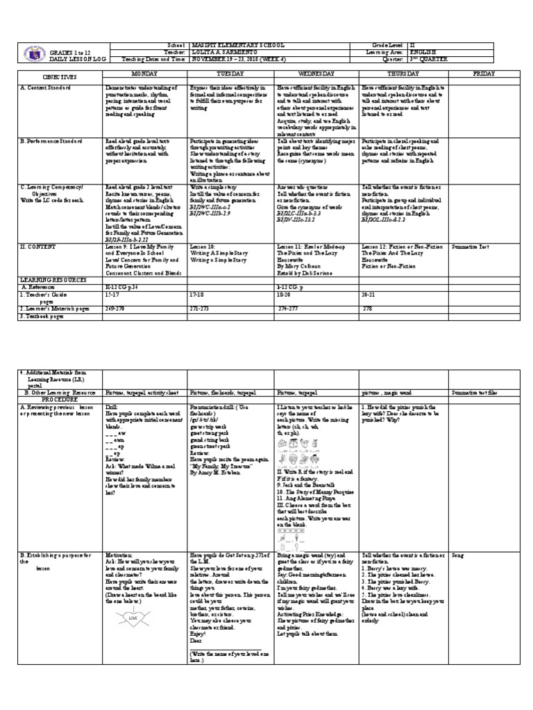English - Q3 - Week 4 | PDF | English Language | Teachers