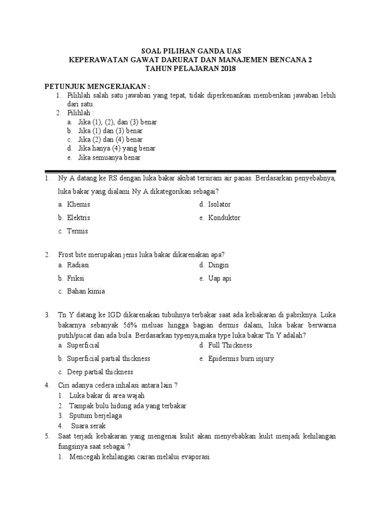 Soal Dan Kunci Jawaban UAS Gadar | PDF