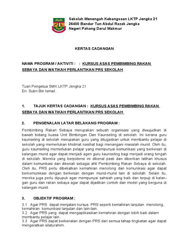 Kertas Kerja Kursus Prs Tahun 2022 | PDF