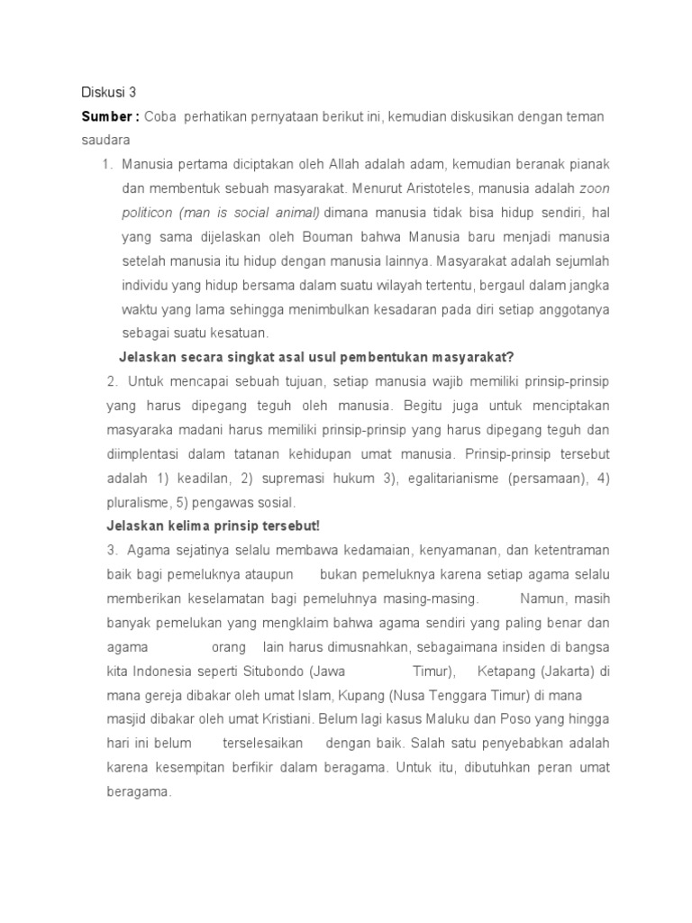Diskusi 3 PAI Sesi 3 | PDF